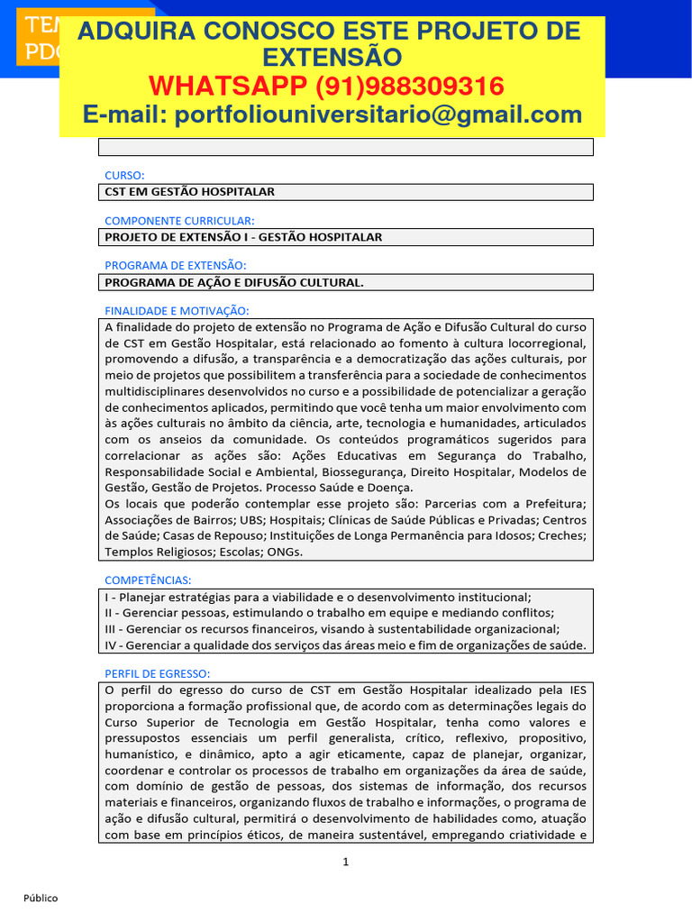 Protocolo de Egresso em Gestão Hospitalar | PDF | Gestão de recursos ...
