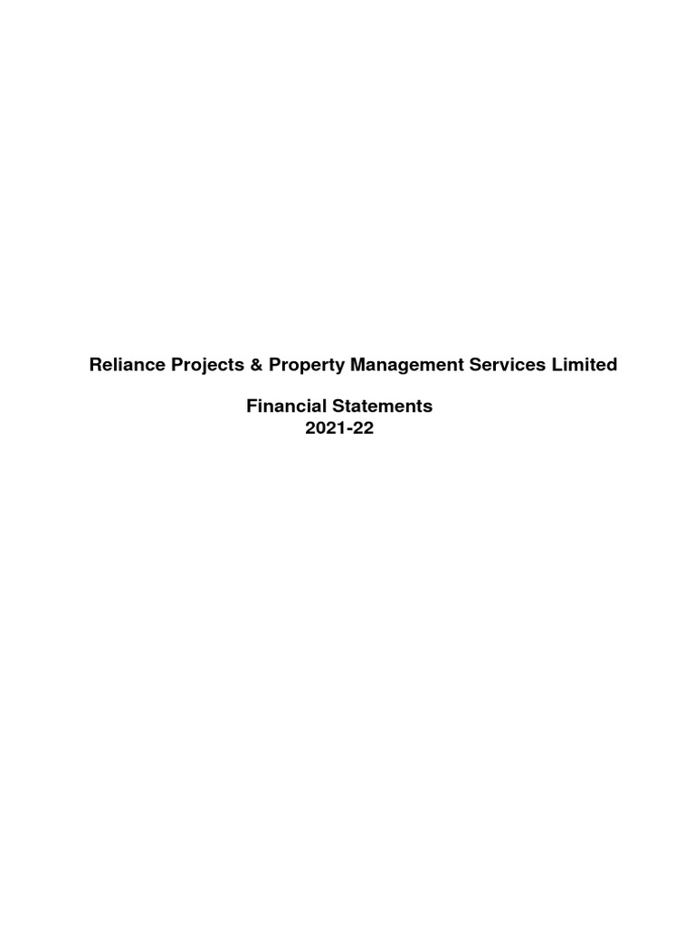 Reliance Projects and Property Management Services Limited | PDF ...