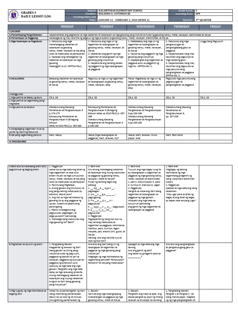 DLL_EPP 5_Q3_W1 | PDF