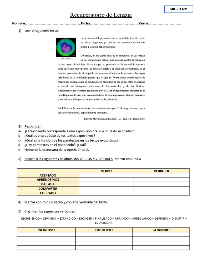 Evaluacion de Lengua 3 | PDF | Verbo | Semántica