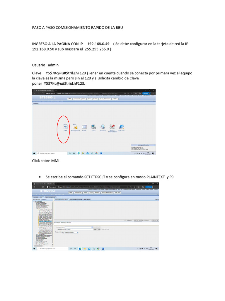 Paso A Paso Comisionamiento Rapido de La Bbu | PDF | Informática