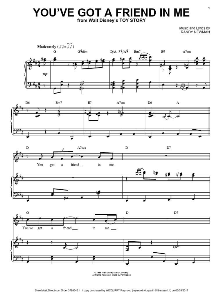 You'Ve Got A Friend in Me | PDF | Songs Written | Pixar