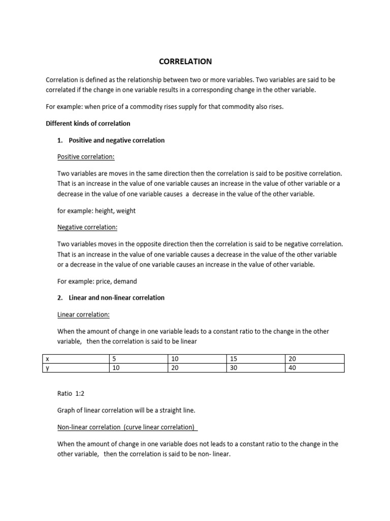 CORRELATION | PDF | Demand | Variable (Mathematics)