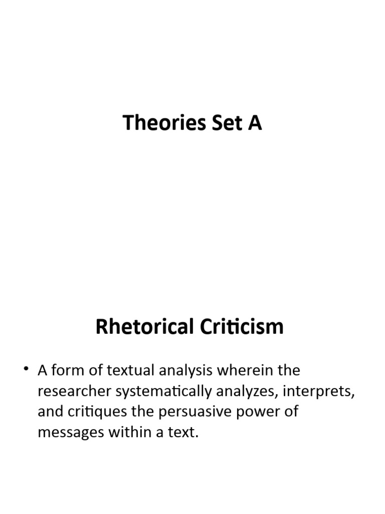 Theories Set A | PDF | Rhetoric | Liberal Arts Education