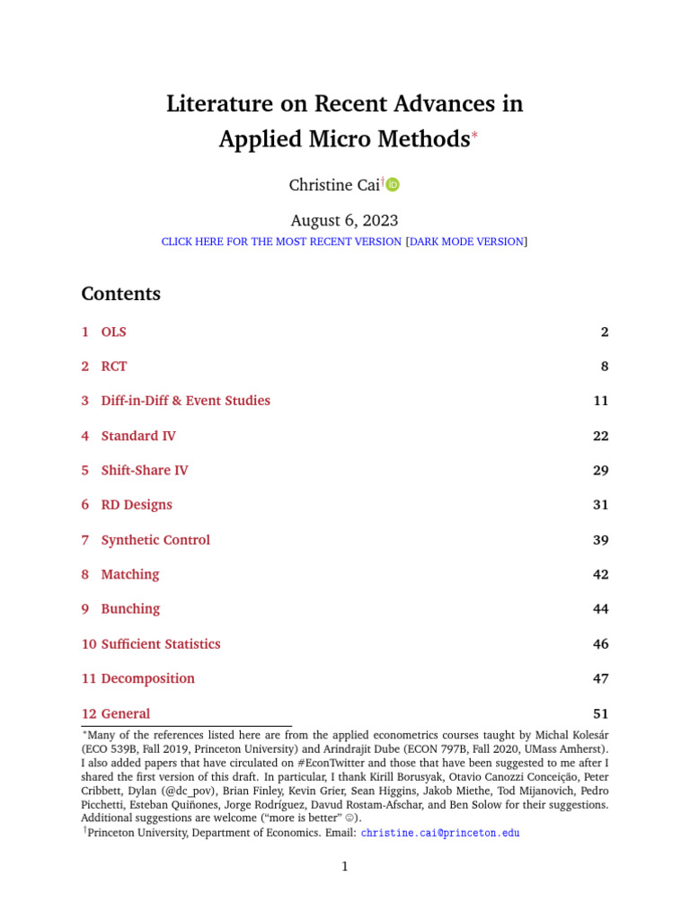 Applied Micro Methods | PDF | Linear Regression | Ordinary Least Squares