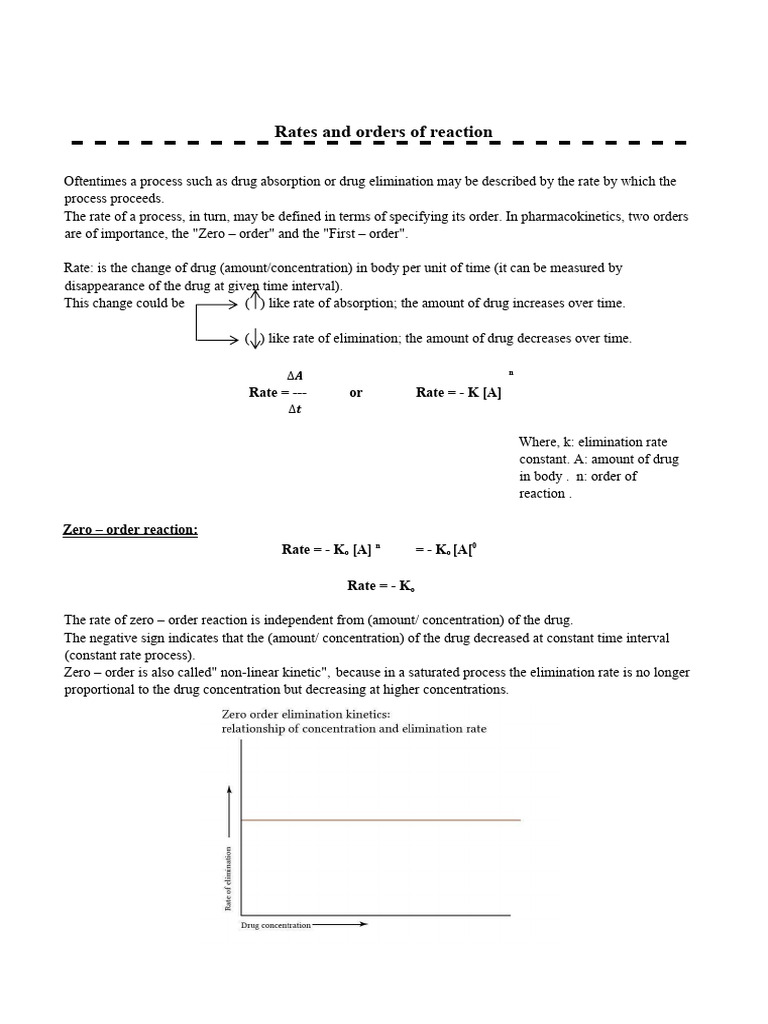 Rates and orders of reaction | PDF | Pharmacokinetics