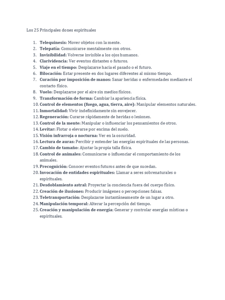 Dones Espirituales: Clarividencia y Más | PDF