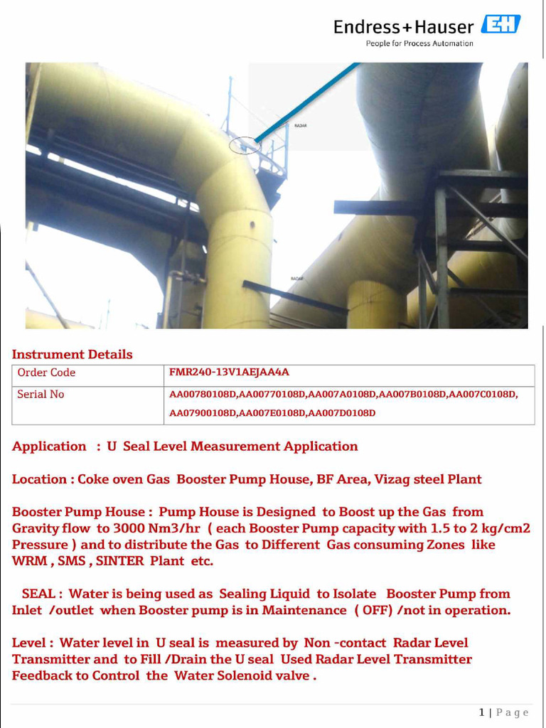 U Seal Level Measurement Application | PDF