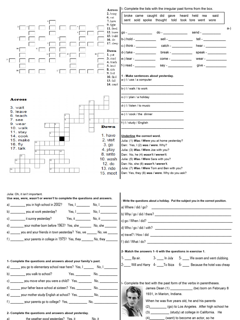 3 - Simple Past - Activities | PDF