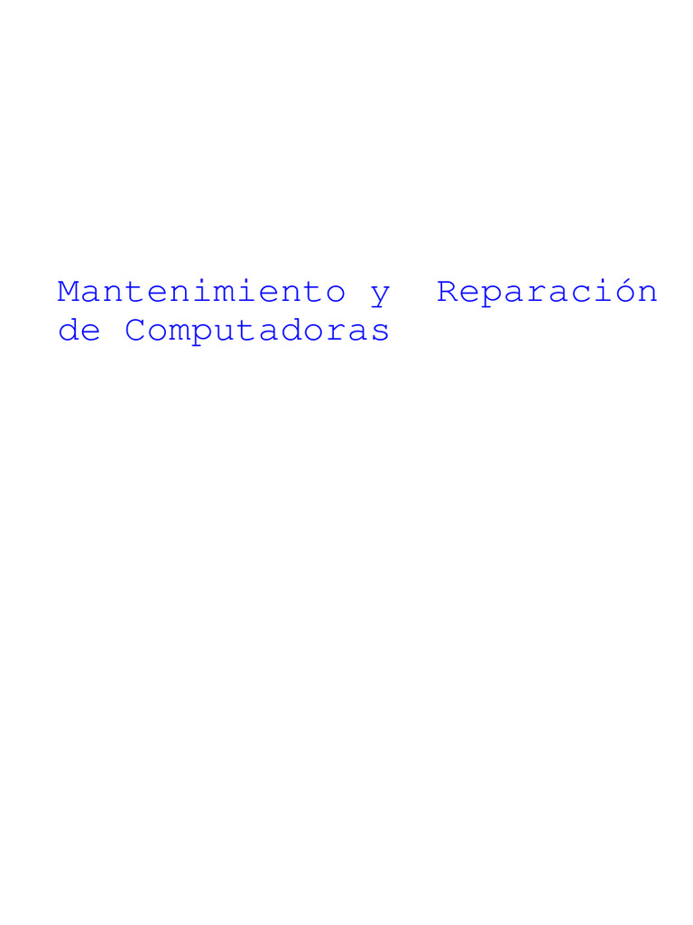 Manual de Mantenimiento de Computadoras | PDF | Periférico | Hardware de la computadora