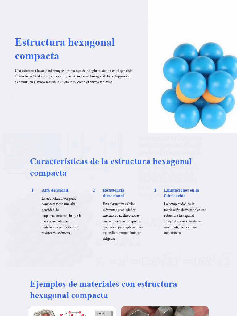 Que Es Una Estructura Hexagonal Compacta | PDF | Titanio | Resistencia ...