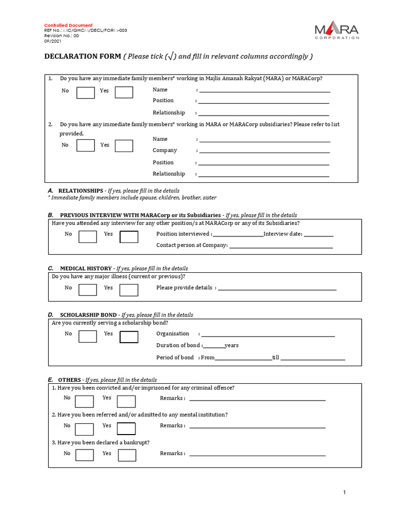 003 FORM - Declaration Form | PDF | Criminal Law | Crimes