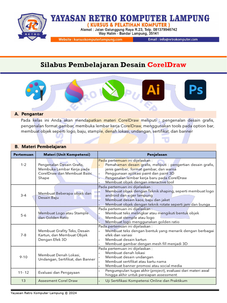 Silabus Desain CorelDraw Lampung | PDF | Seni