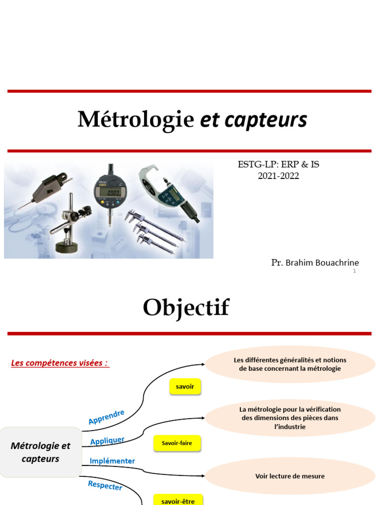 Cours Métrologie IS ERP | PDF | Métrologie | Pouce (unité)