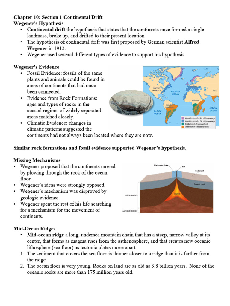 Continental Drift and Plate Tectonics Explained | PDF | Plate Tectonics ...
