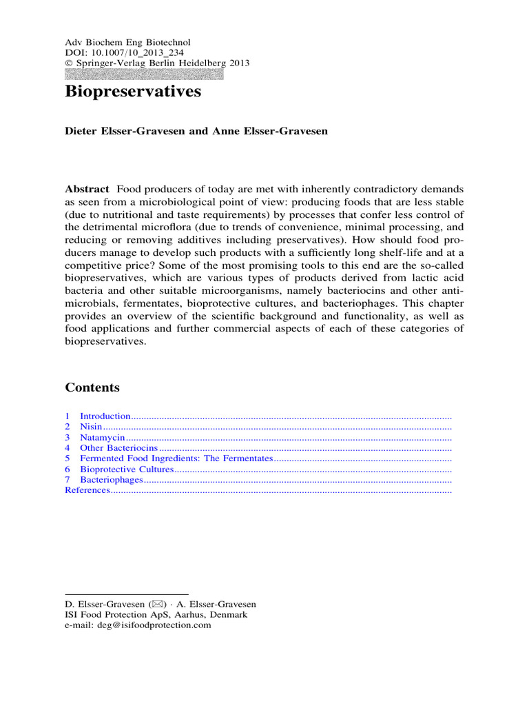 Biopreservativos 2013 | PDF