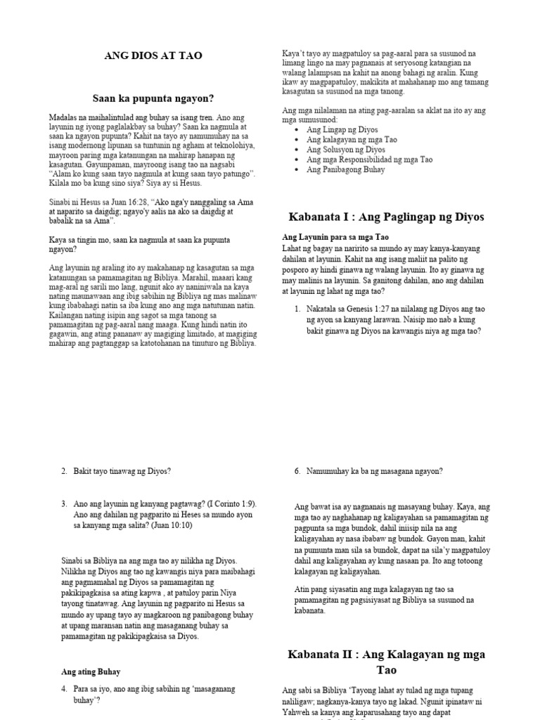 aNG Dios at Tao | PDF