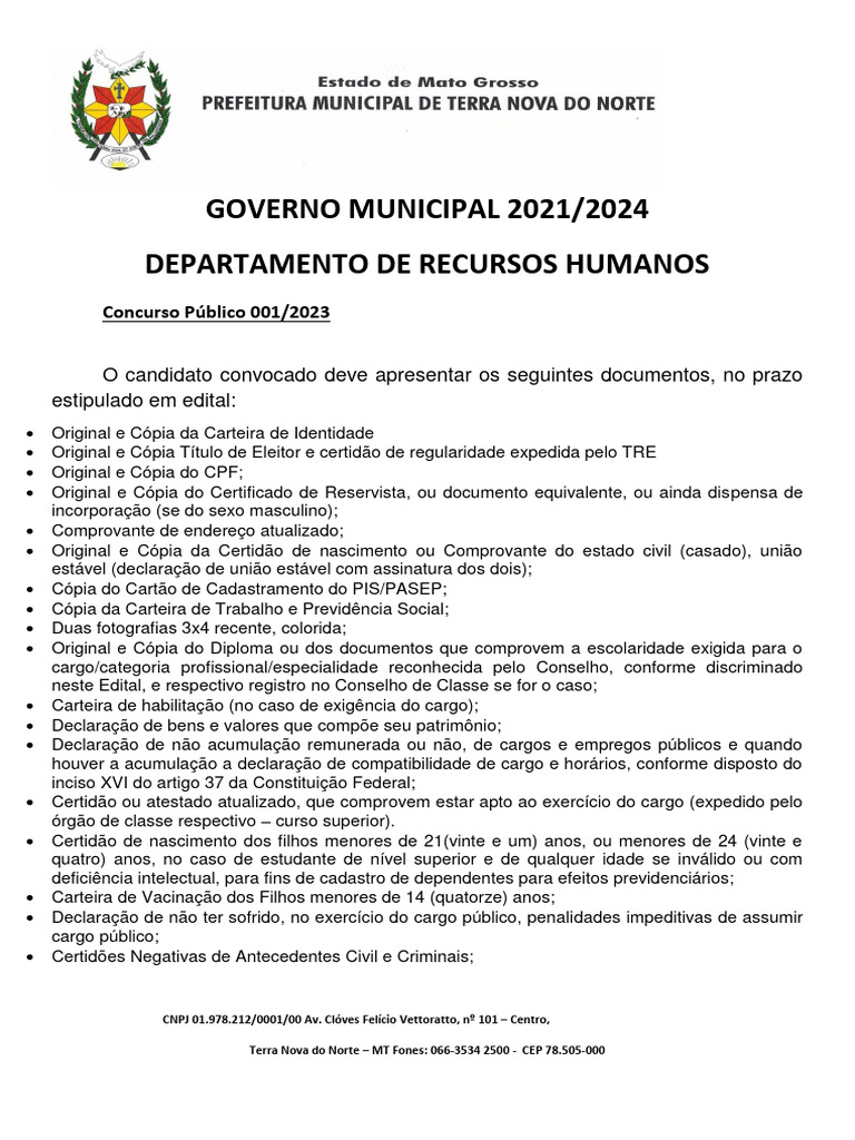 Chek-List de Documentos para Posse em Concurso Publico | PDF | Advogado | Psiquiatria