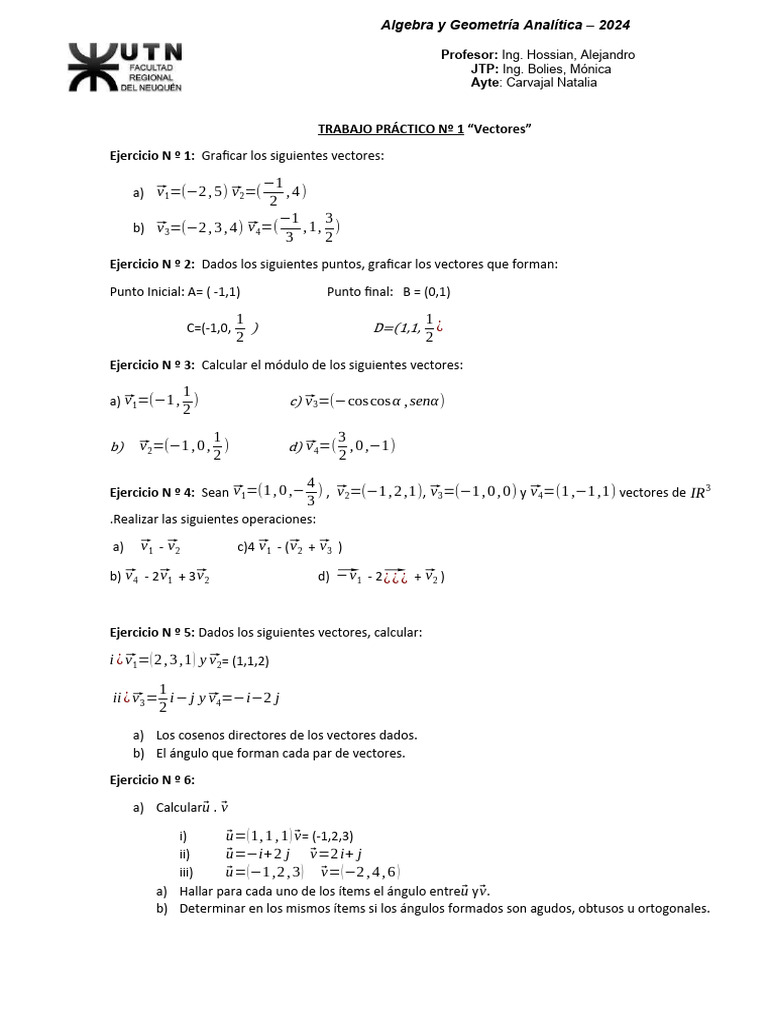 TP N 1 Vectores | PDF