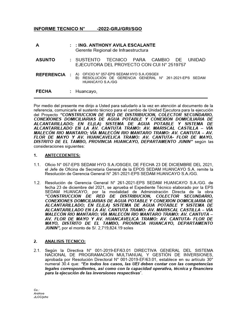 REPORTE - GRI - Sustento de Modalidad Por AdmDirecta | PDF