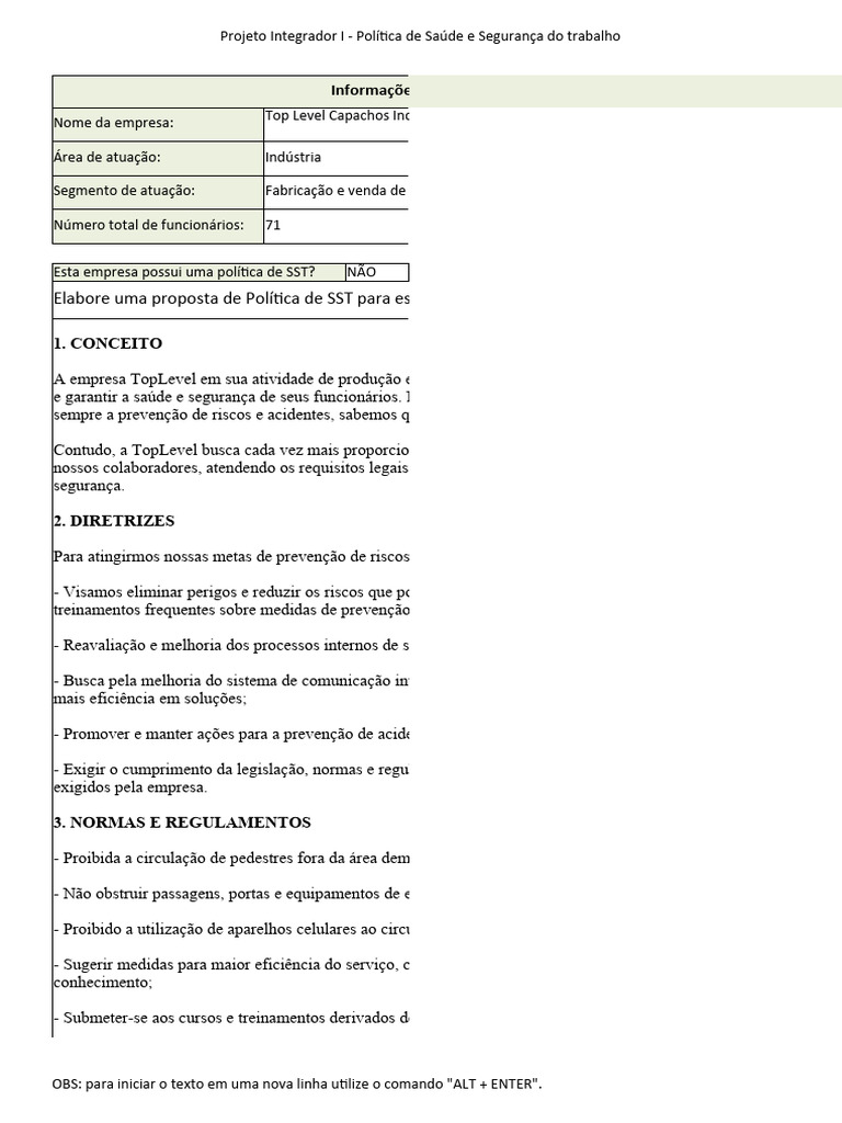 PI - Projeto Integrador 1 | PDF