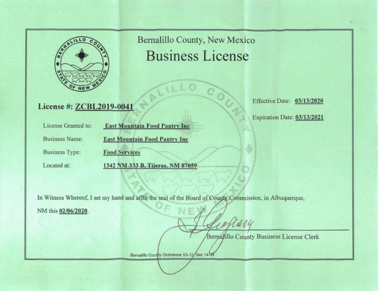 Bernalillo County Business License Details | PDF | Finance & Money ...