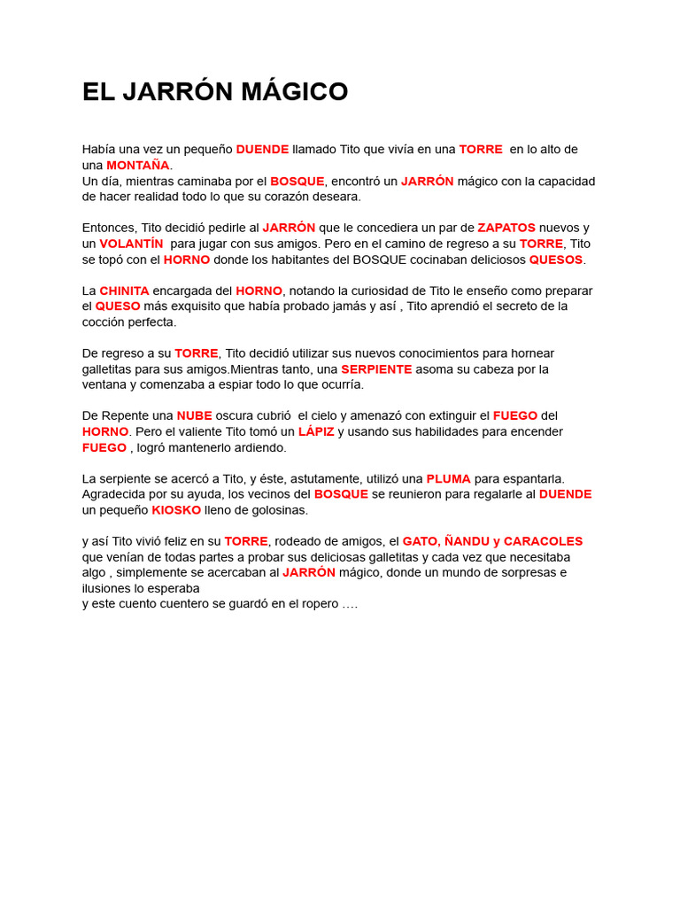 El Jarrón Mágico, Cristobal | PDF