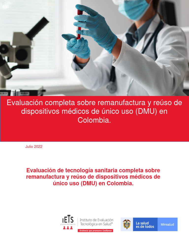 Informe Final Remanufactura y Reúso DMU - 28072022 V Final | PDF | Dispositivo médico | Medicina