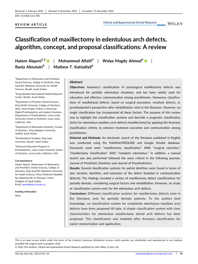Clasificación de Maxilectomía | PDF | Prosthodontics | Dentistry