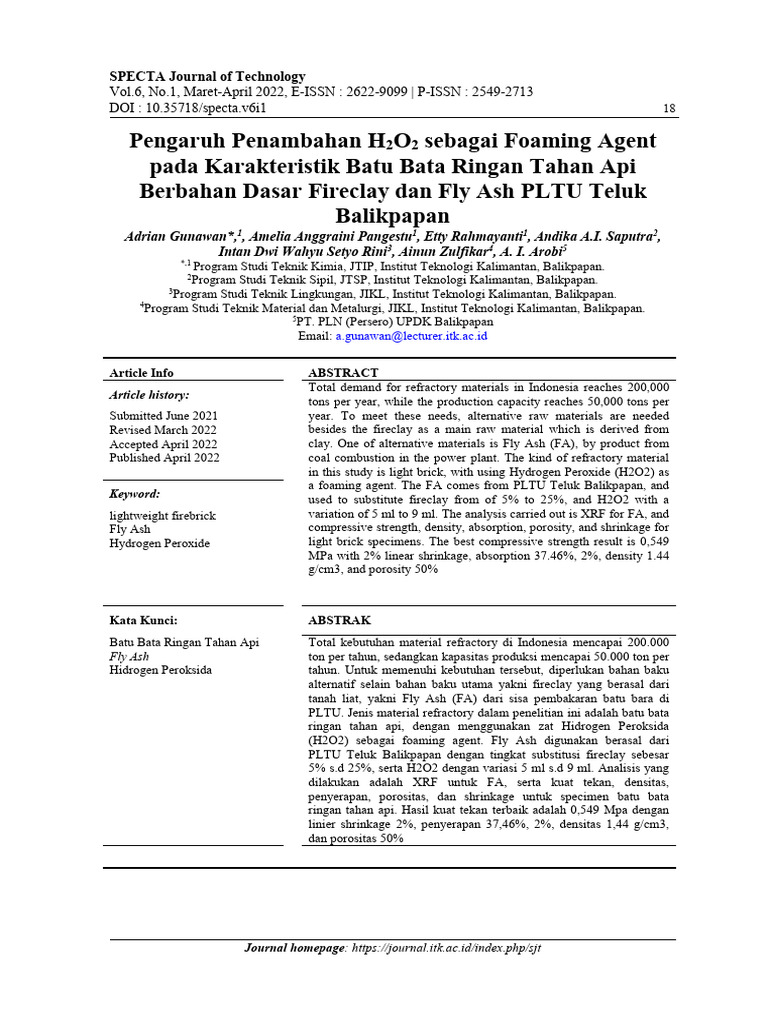 Batu Bata Ringan dari Fly Ash | PDF