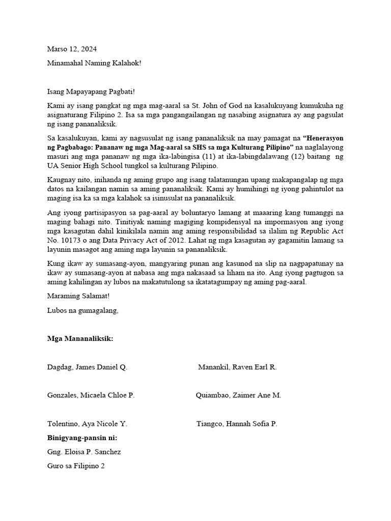 Liham-Para-sa-Respondente (1) .pdf.2 | PDF