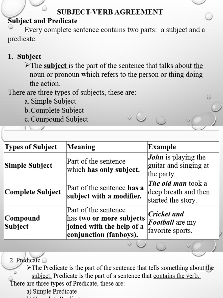 Lesson 7 Subject and Predicate | PDF