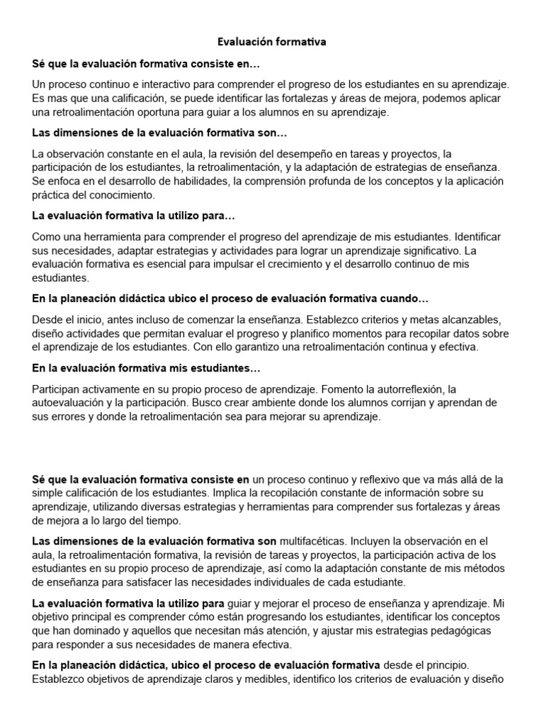 CTE 5° SESION PREGUNTAS Evaluación Formativa | PDF