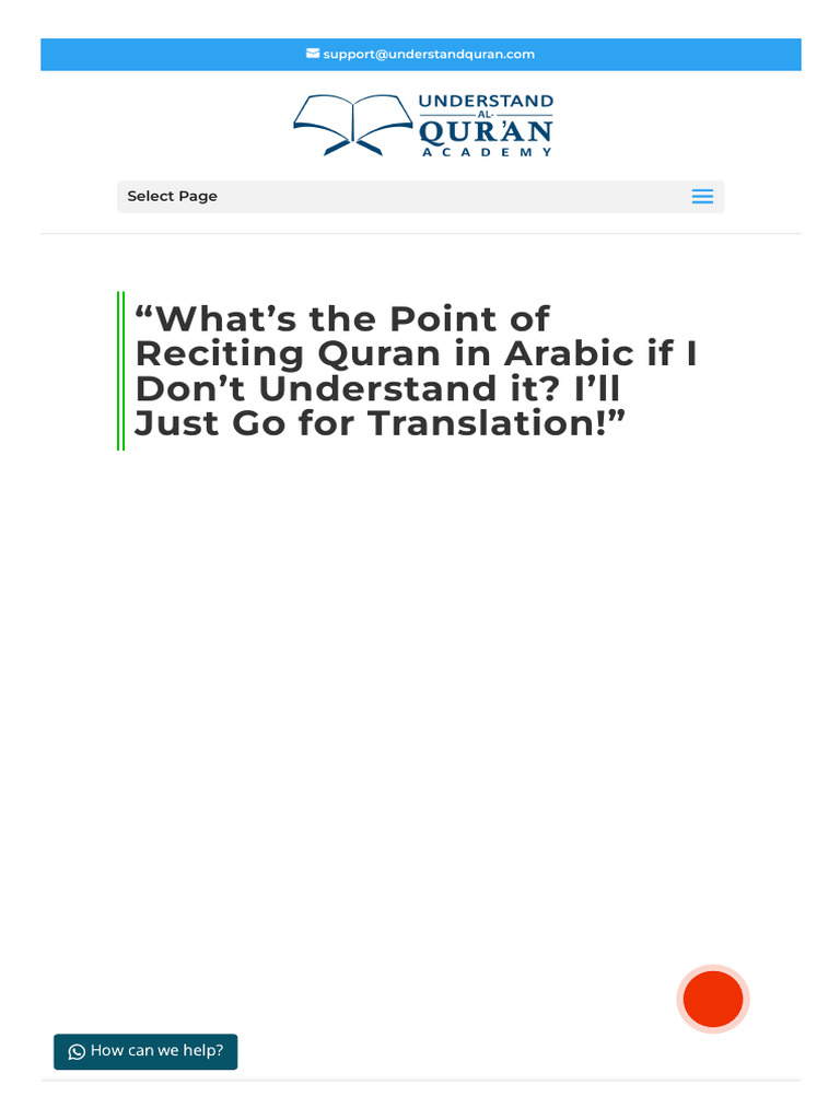 What's The Point of Reciting Quran in Arabic | PDF | Quran | Islam