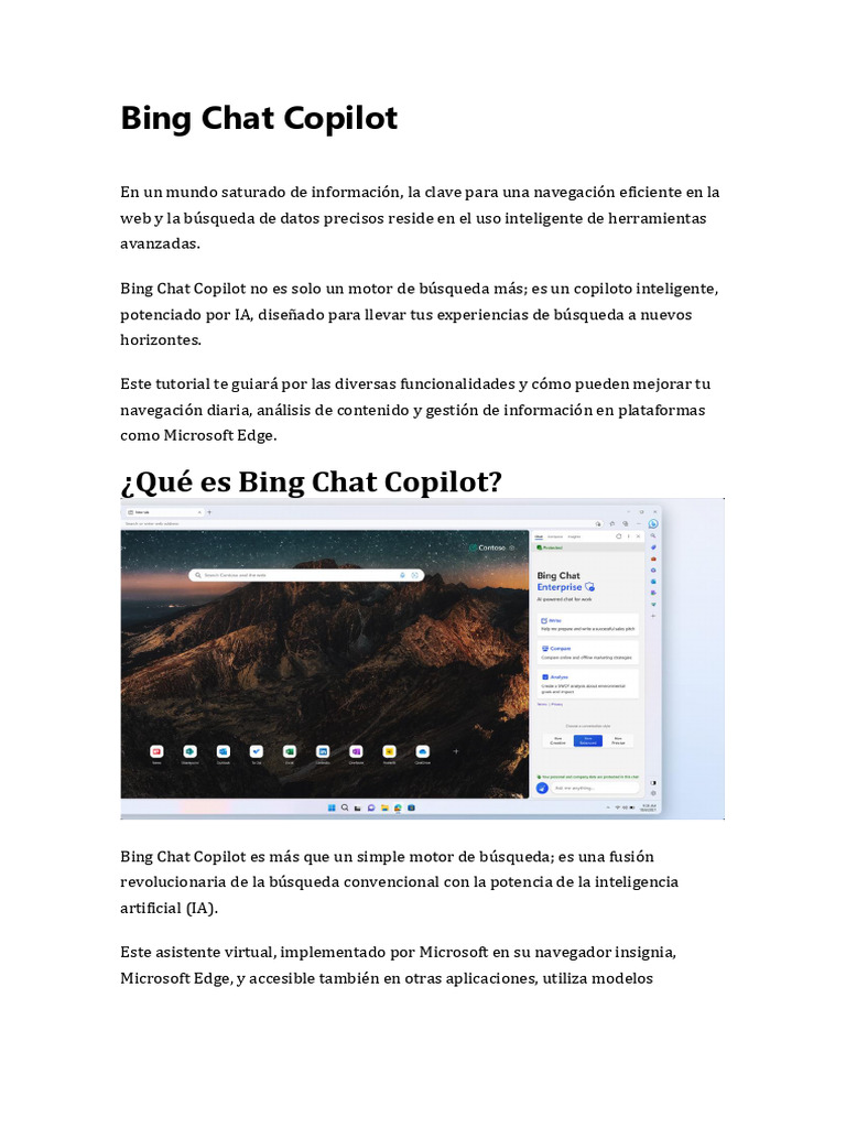 Bing Chat Copilot: Tu Asistente de Búsqueda | PDF | Microsoft ...