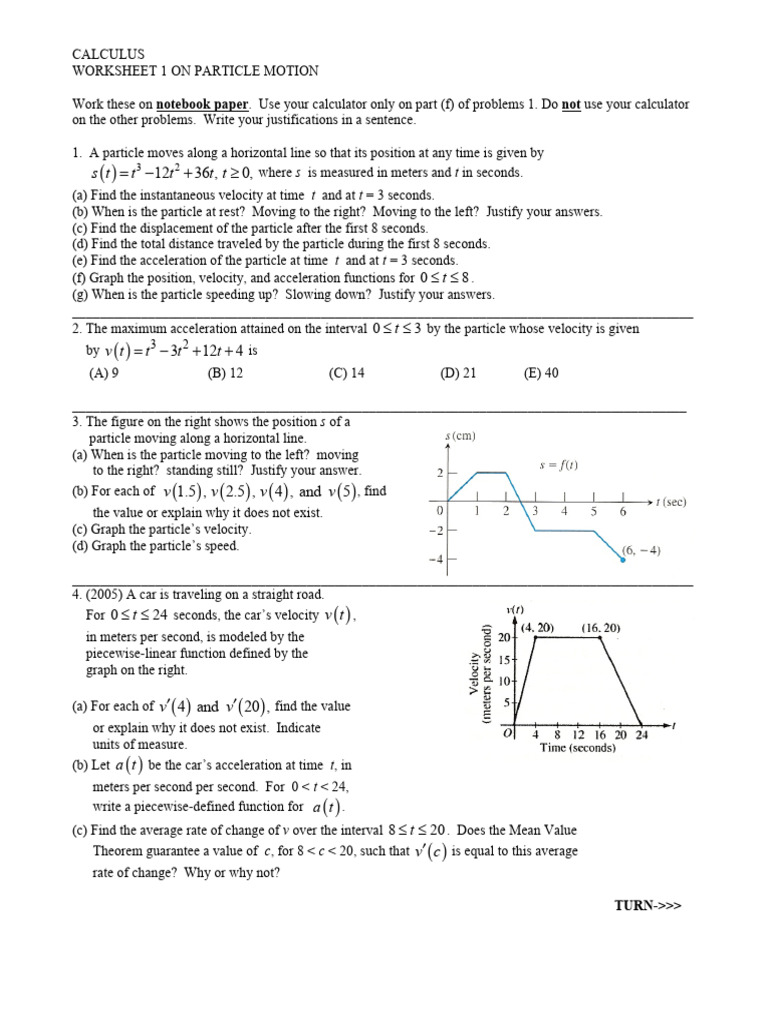 Particle Motions Worksheets With Answers | Download Free PDF ...