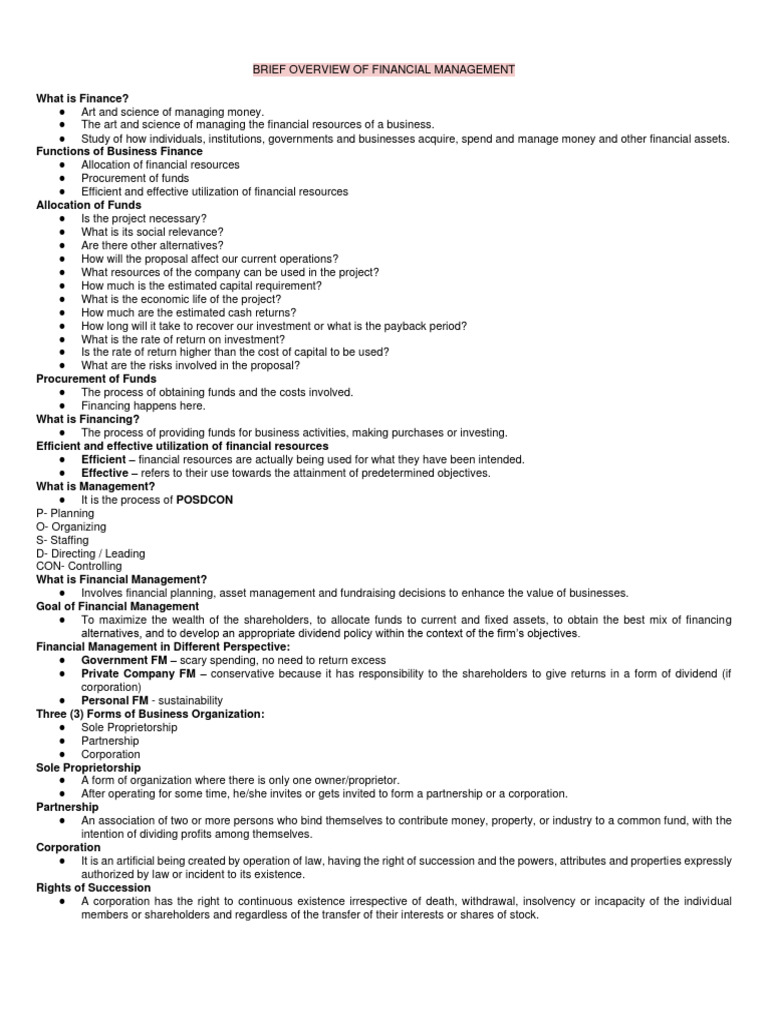 FM Chapter 1 5 | PDF