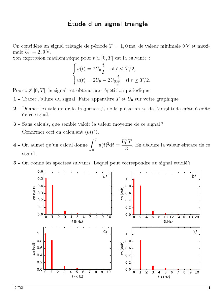 Étude du Signal Triangle | PDF | Oscillation | Fréquence
