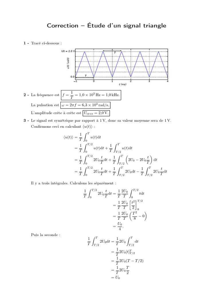 Correction du signal triangle | PDF | Hertz | Audition