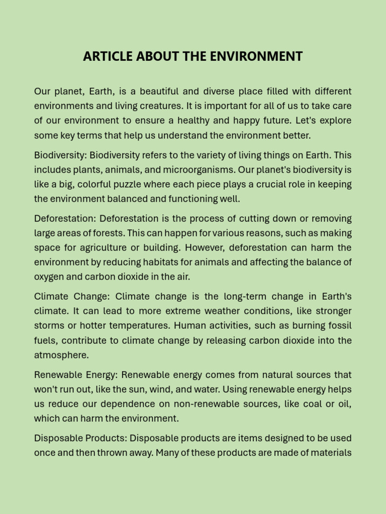 Key Environmental Concepts Explained | PDF | Natural Environment ...