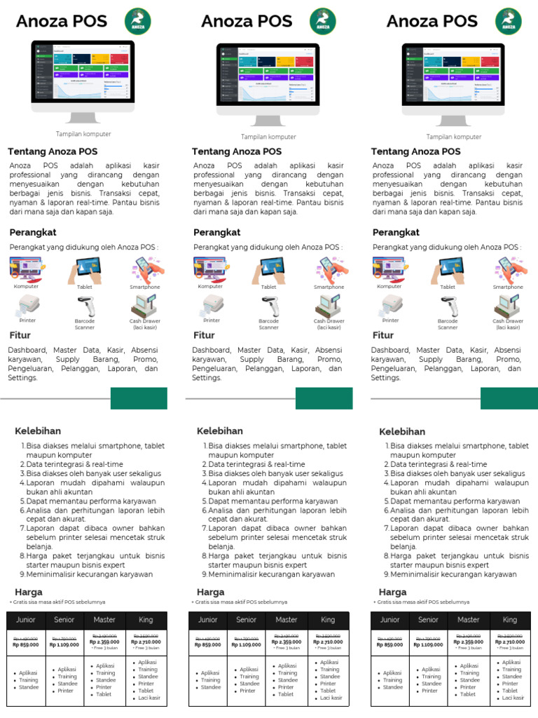 Brosur Aplikasi Anoza POS | PDF | Bisnis | Komputer
