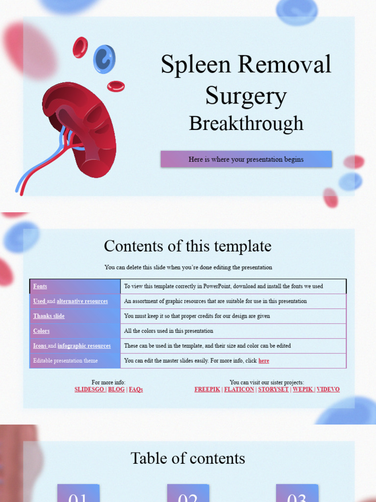 Spleen Removal Surgery Breakthrough by Slidesgo | PDF | Clinical Trial ...