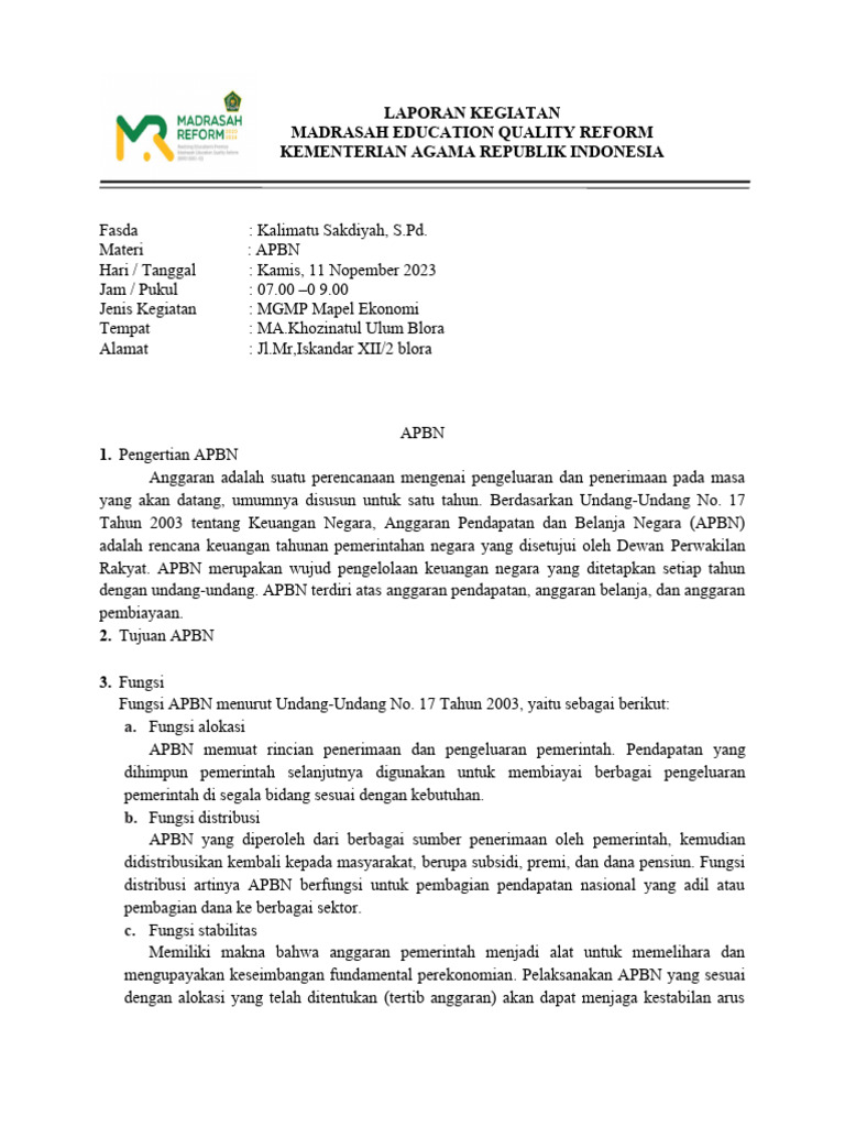 Materi APBN | PDF
