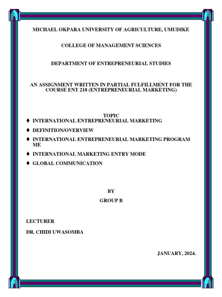 Batch B Assignment | PDF | Entrepreneurship | Marketing