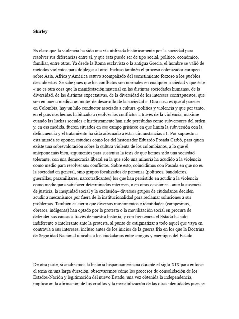 Historia de la Violencia en Colombia | PDF