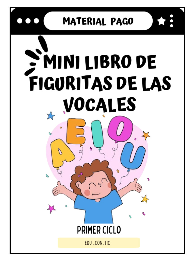 Mini Libro de Figuritas de Las Vocales | PDF
