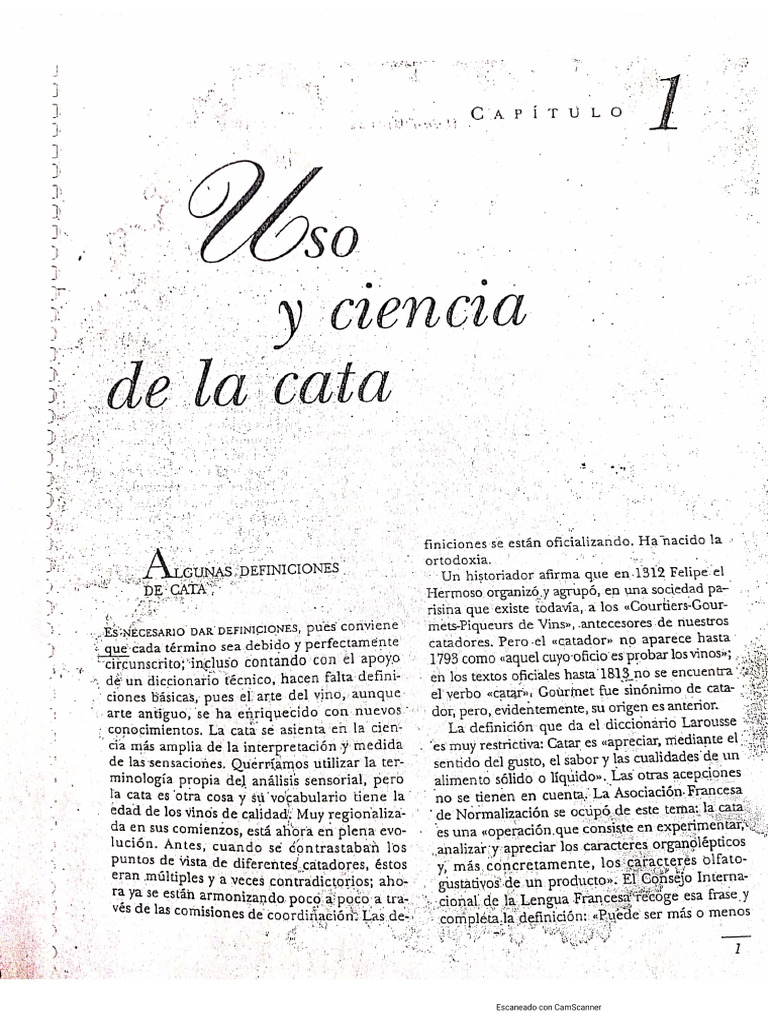 TEORIA CAP. 1 USO Y Ciencia de La Cata | PDF