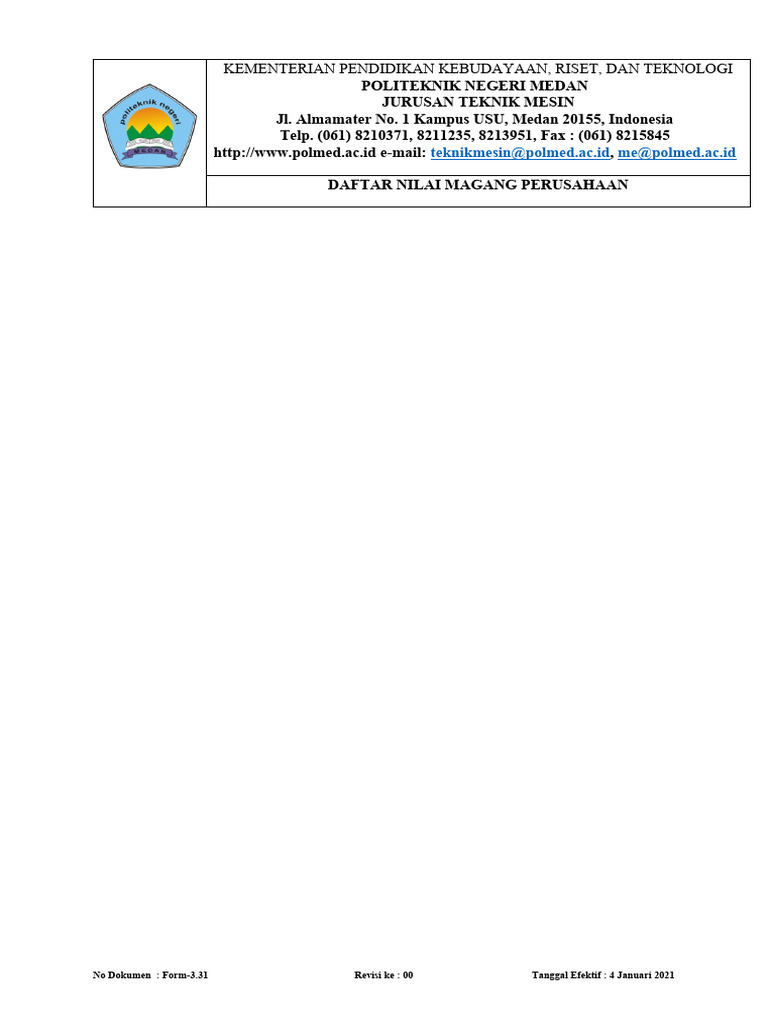 Daftar Nilai Kampus-Perusahaan | PDF