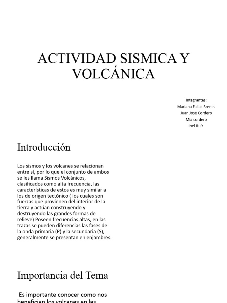 Actividad Sismica y Volcánica | Descargar gratis PDF | Temblores | Volcán