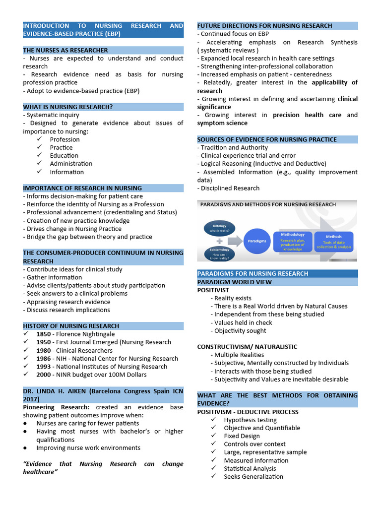 Introduction to Nursing Research and Evidence | PDF | Evidence Based Practice | Evidence Based ...